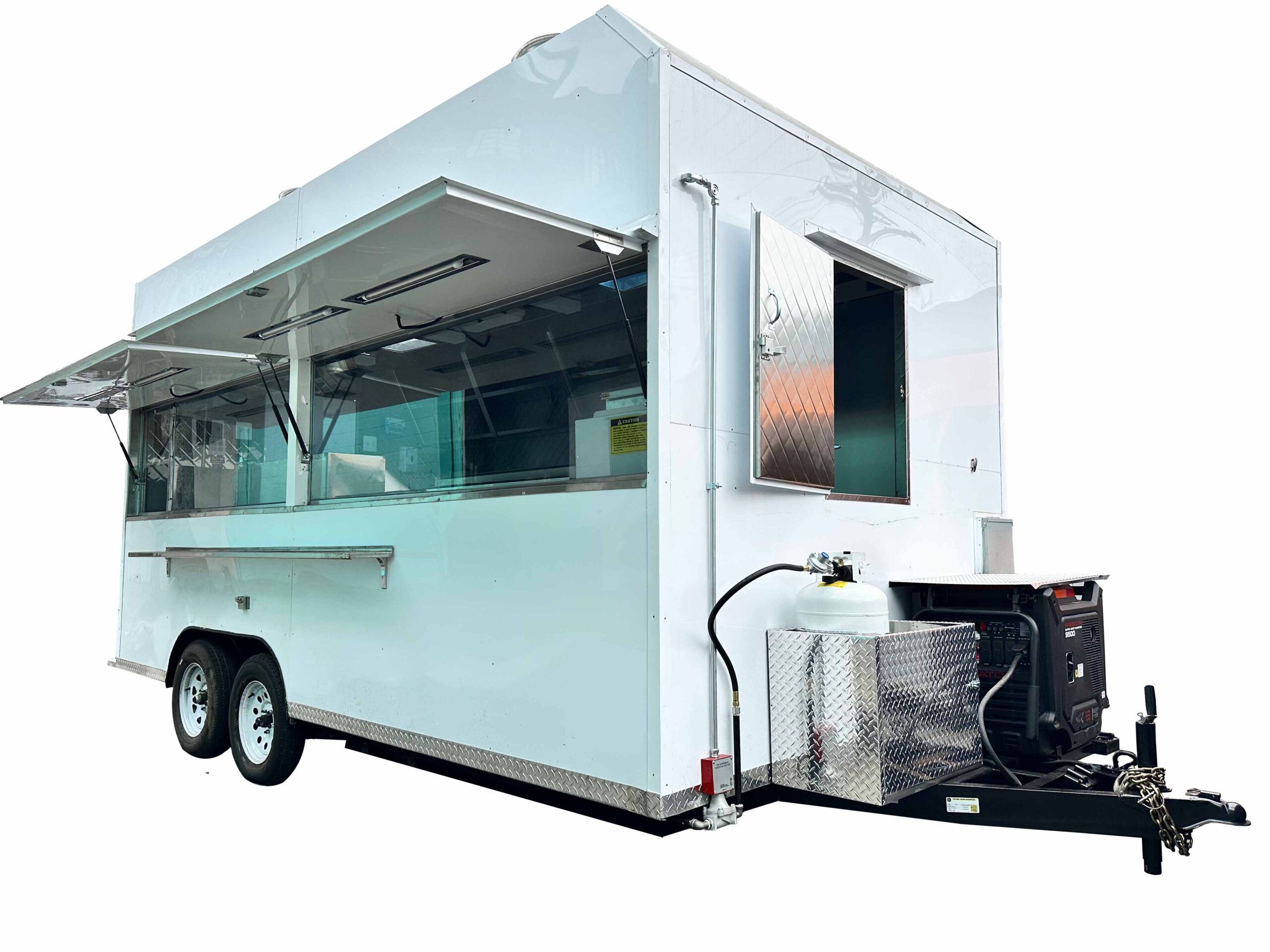 Remolque de comida para asar a la parrilla y tacos. APROBADO